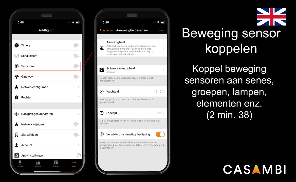 Beweging sensor koppelen – Art4Light